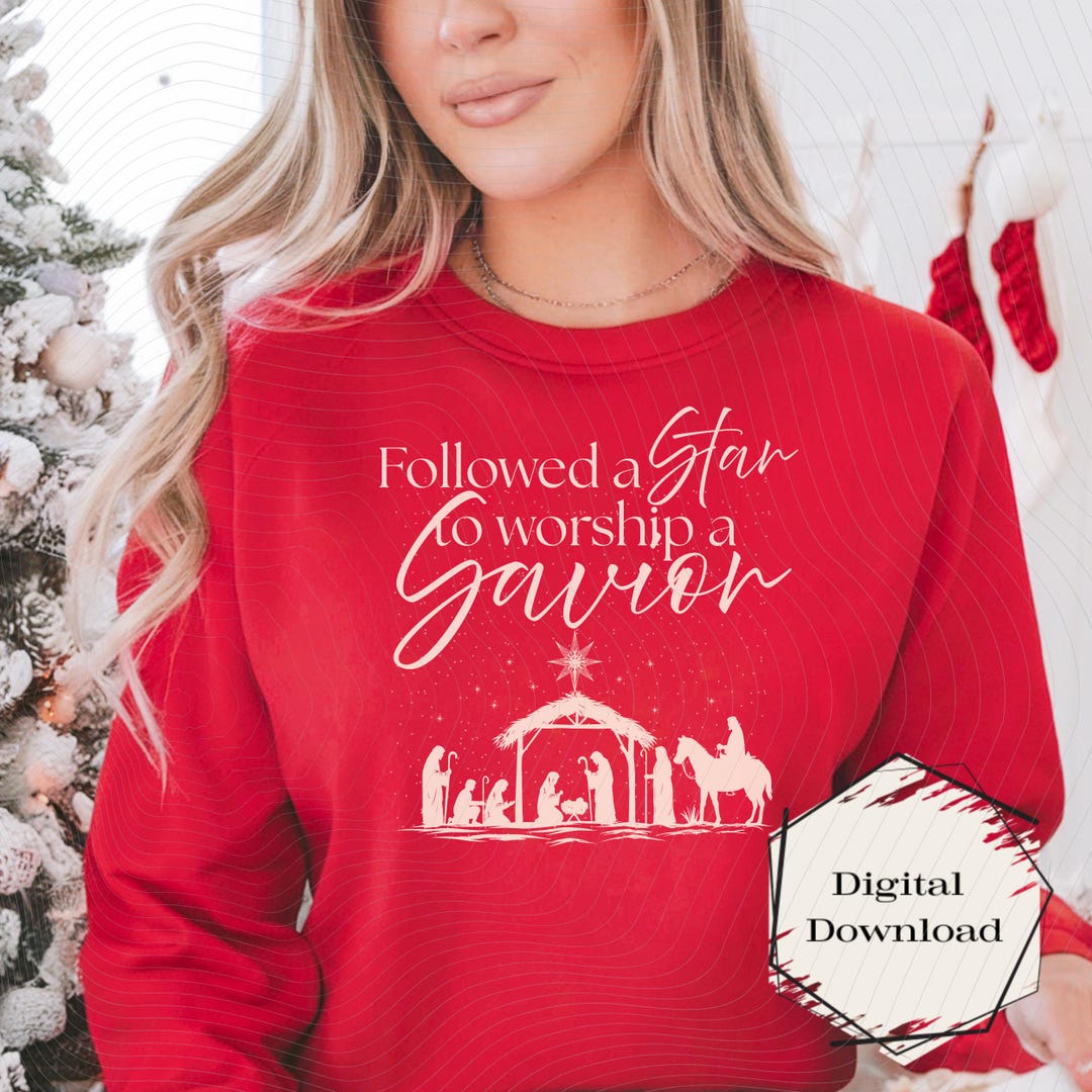 To Worship A Savior Christmas PNG Design File, Transparent Digital ...