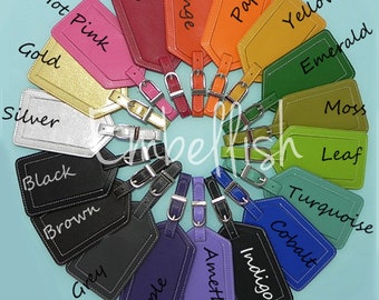 Monogram luggage tag | Etsy