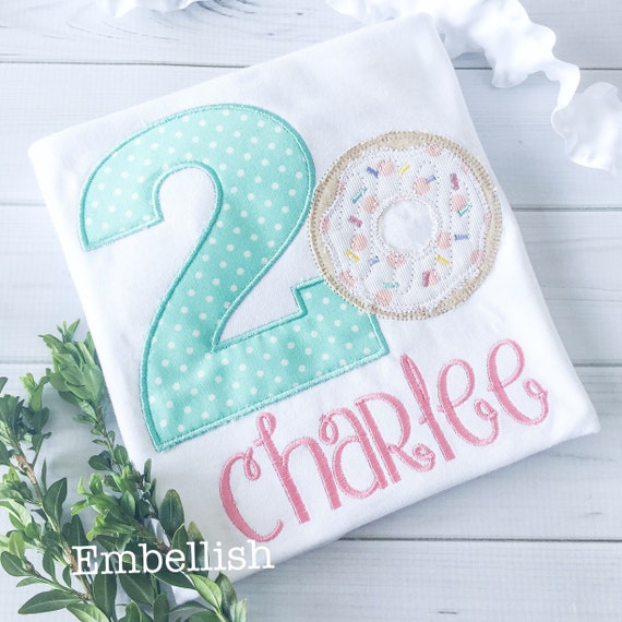 Personalized Girls Birthday Number Applique Shirt | Etsy
