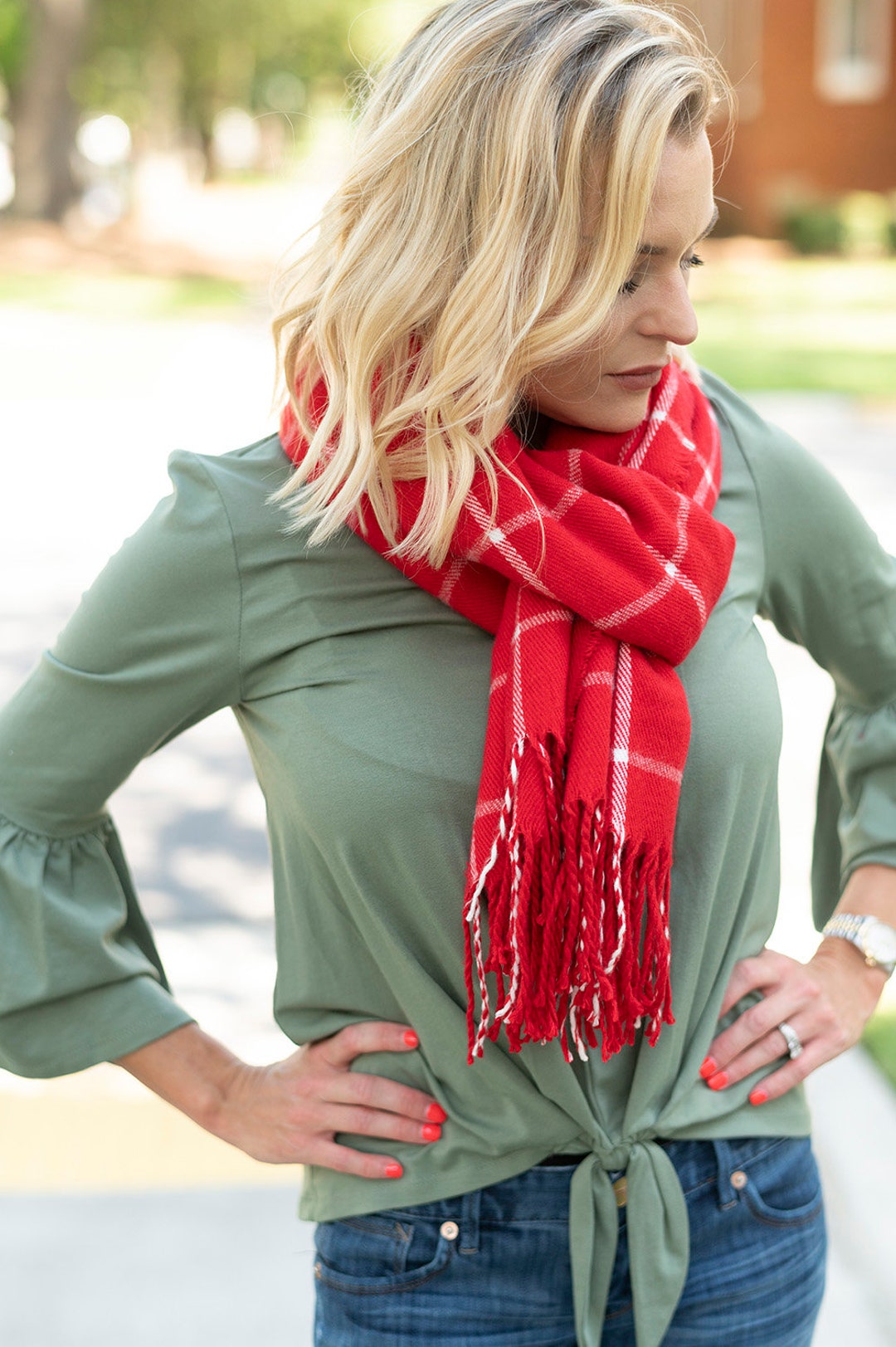 Personalized Scarf, Monogrammed Plaid Scarf, Personalized Scarves for ...