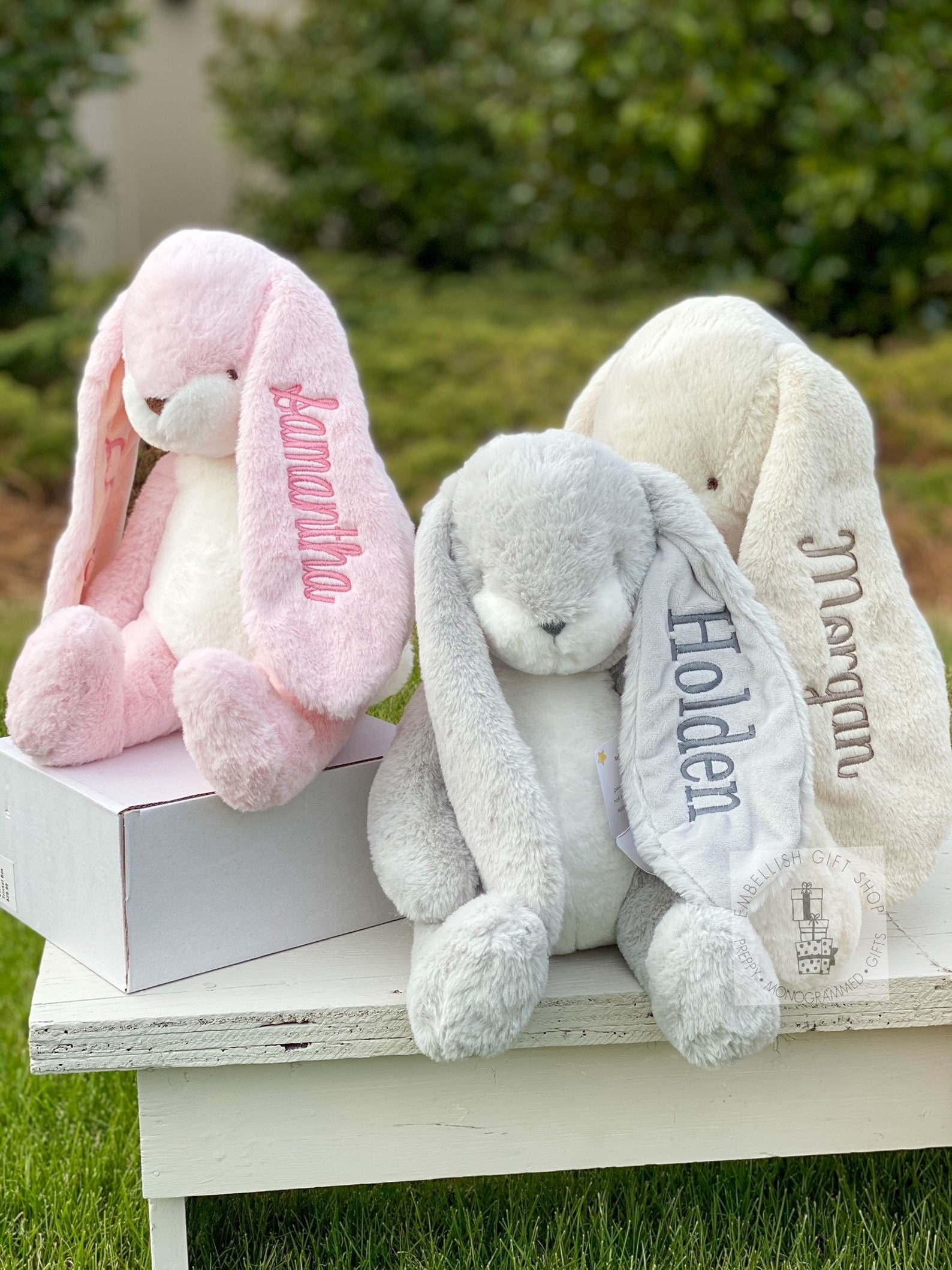 Monogrammed Bunnypersonalized Bunny Rabbitpersonalized Baby - Etsy