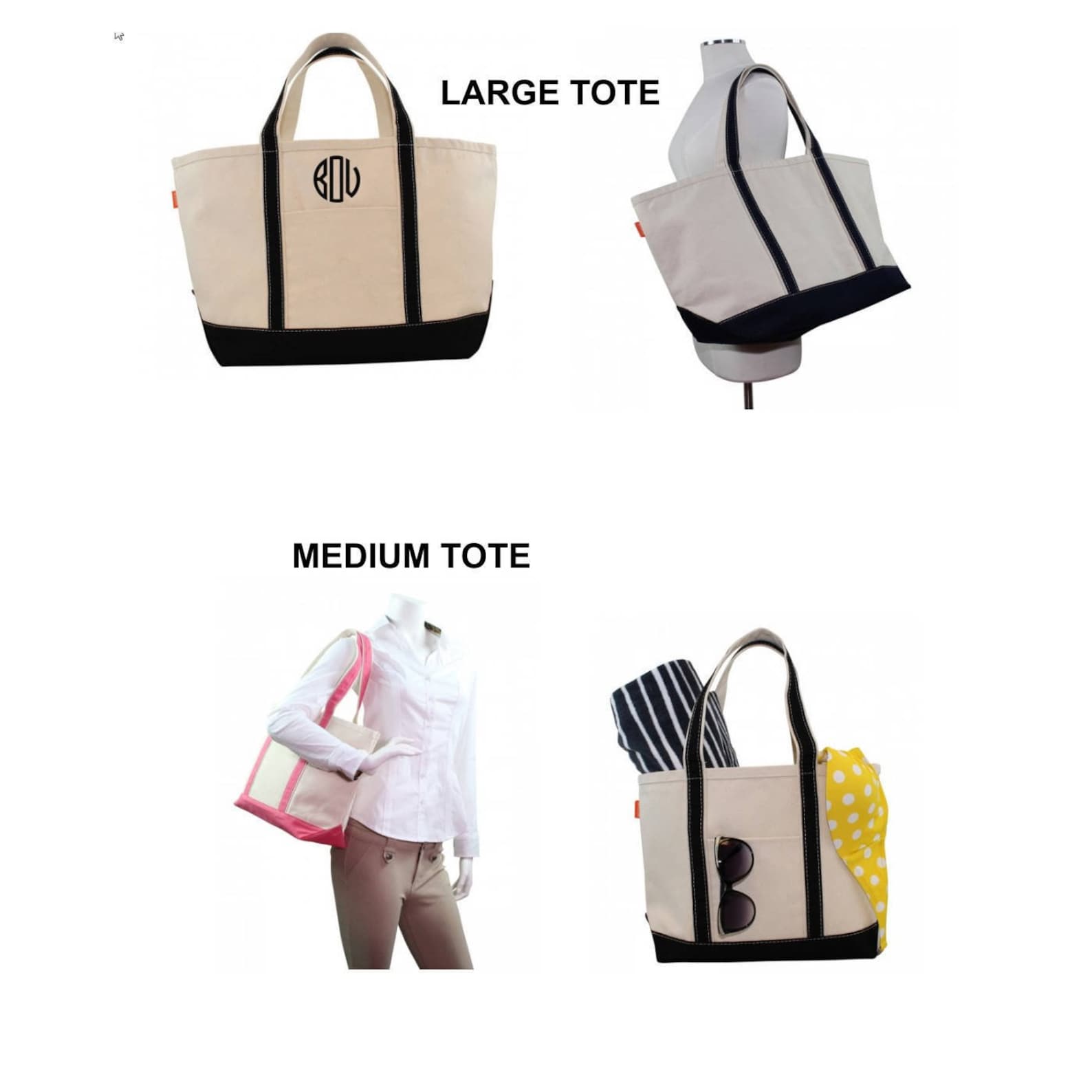 3 Sizes to Choose Canvas Tote Personalized Boat Tote - Etsy