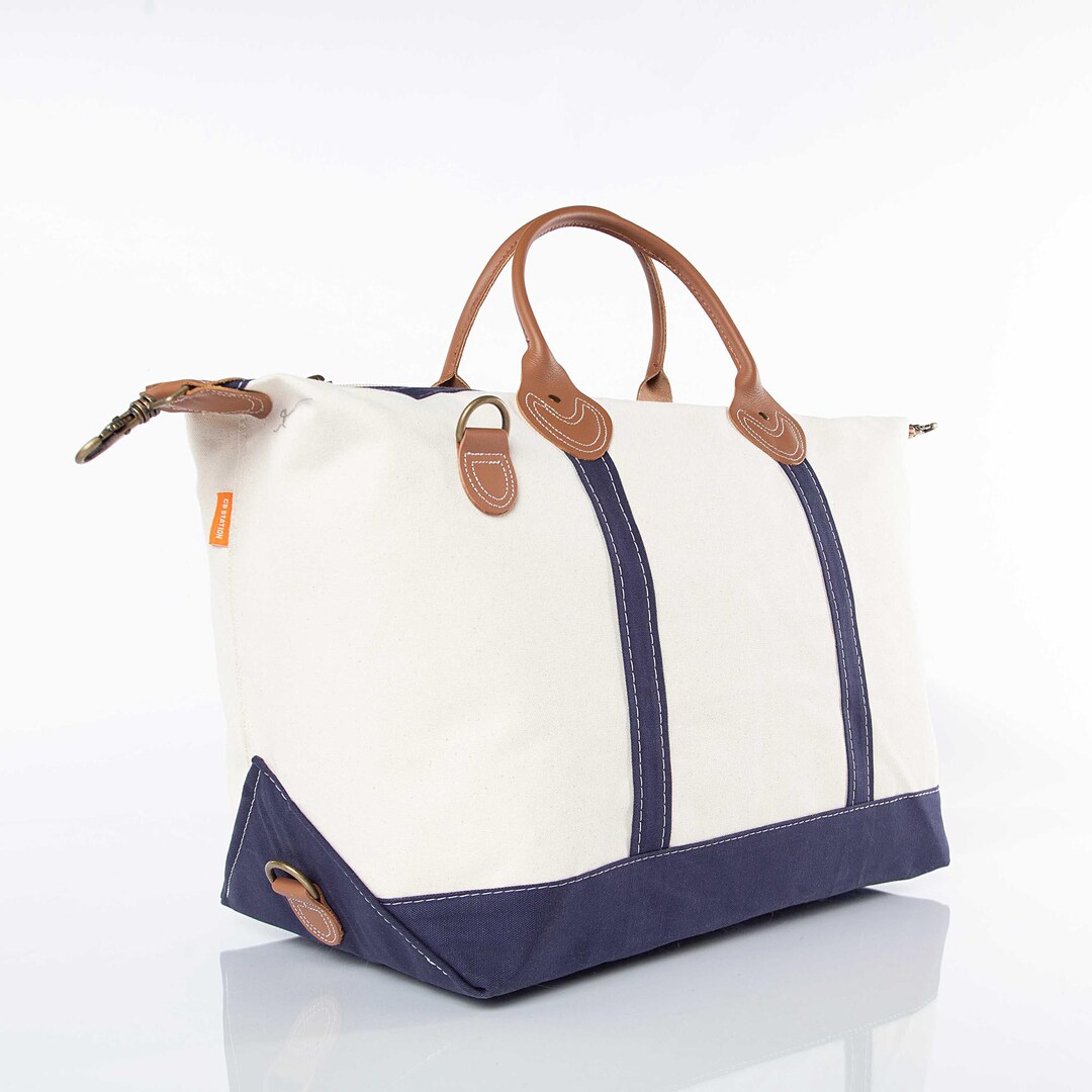 Personalized Canvas Weekender Bag, Monogrammed Overnight Travel Duffel ...