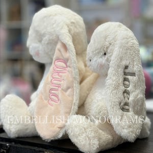 Monogrammed Bunny | Personalized Baby Gift| Personalized Stuffed Animal ...