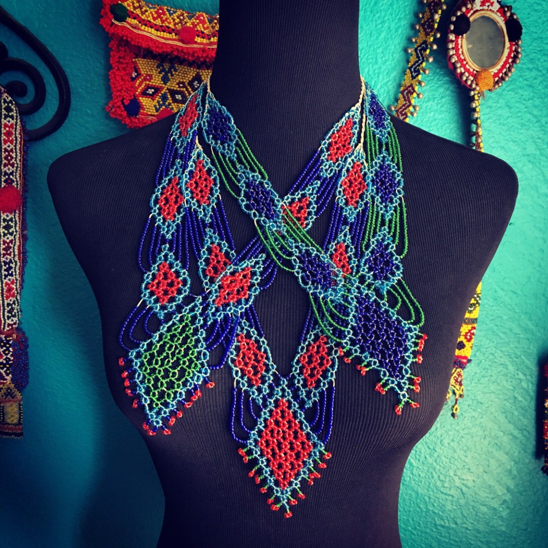 3 Small Beaded Kuchi Necklaces. - Etsy