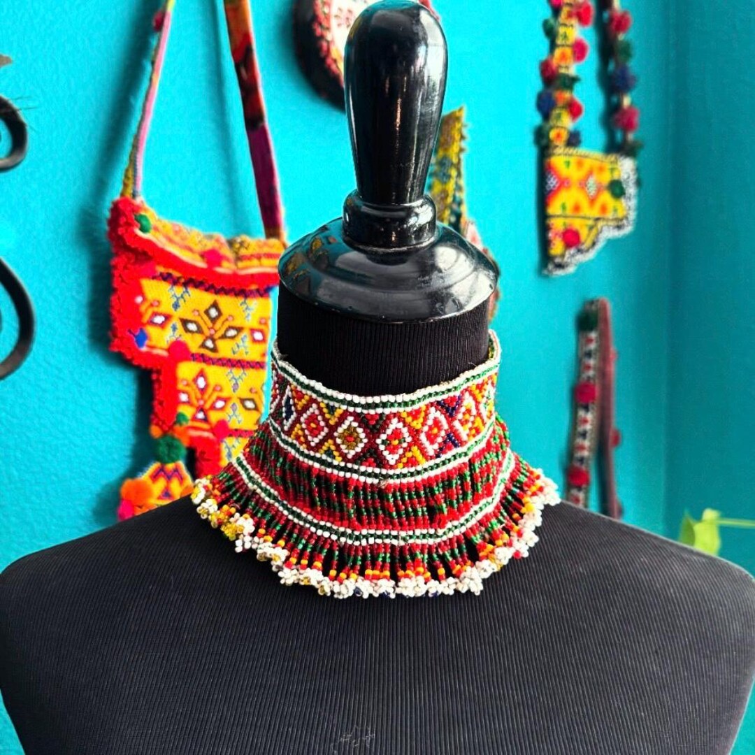 Kuchi Beaded Choker. #12. (short). - Etsy