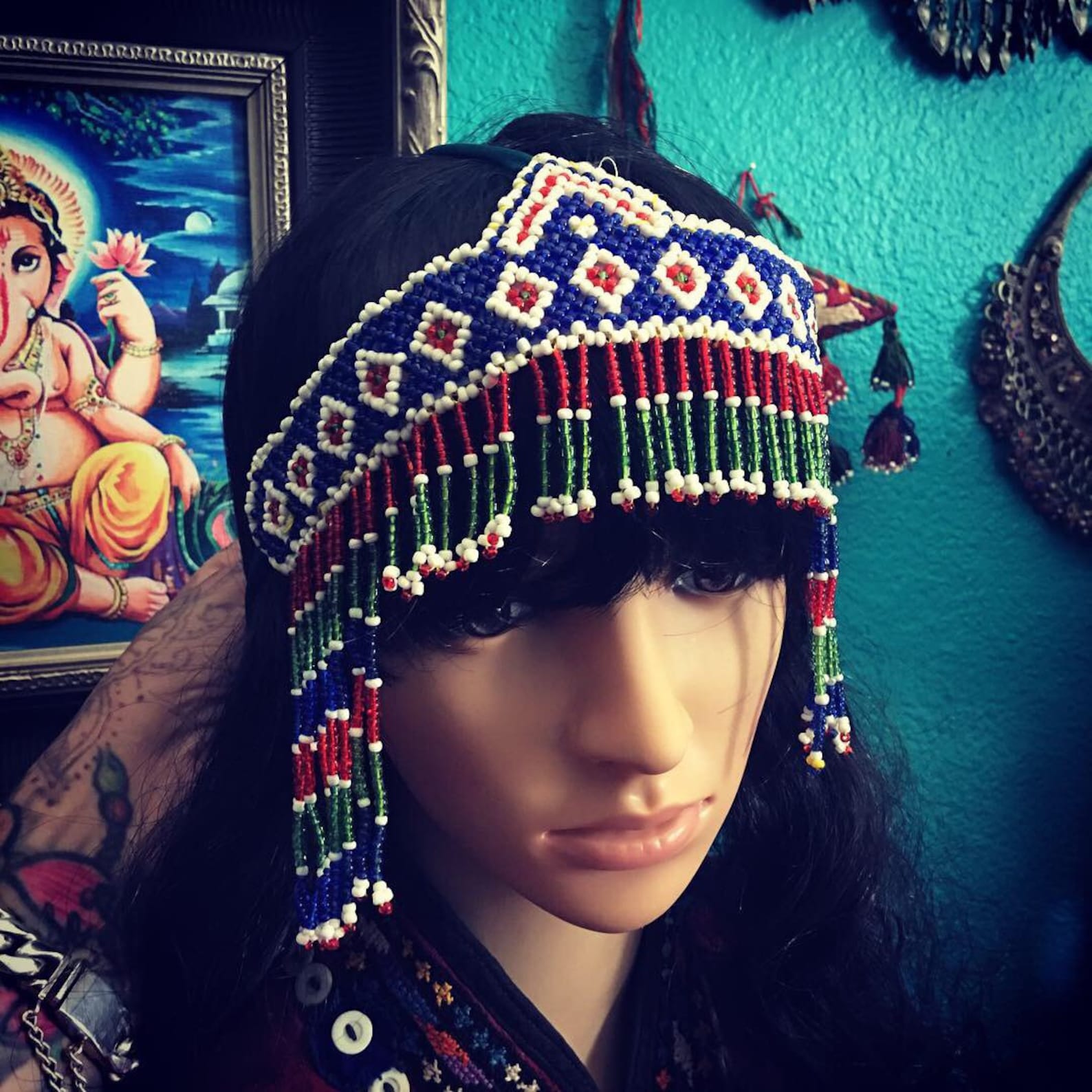 Beaded Head Ornament. - Etsy