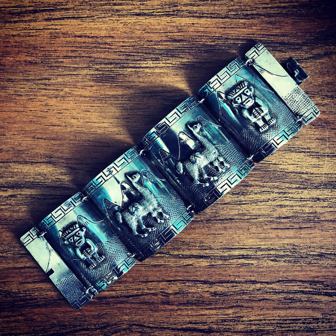 Silver Peruvian Story Teller Bracelet. - Etsy