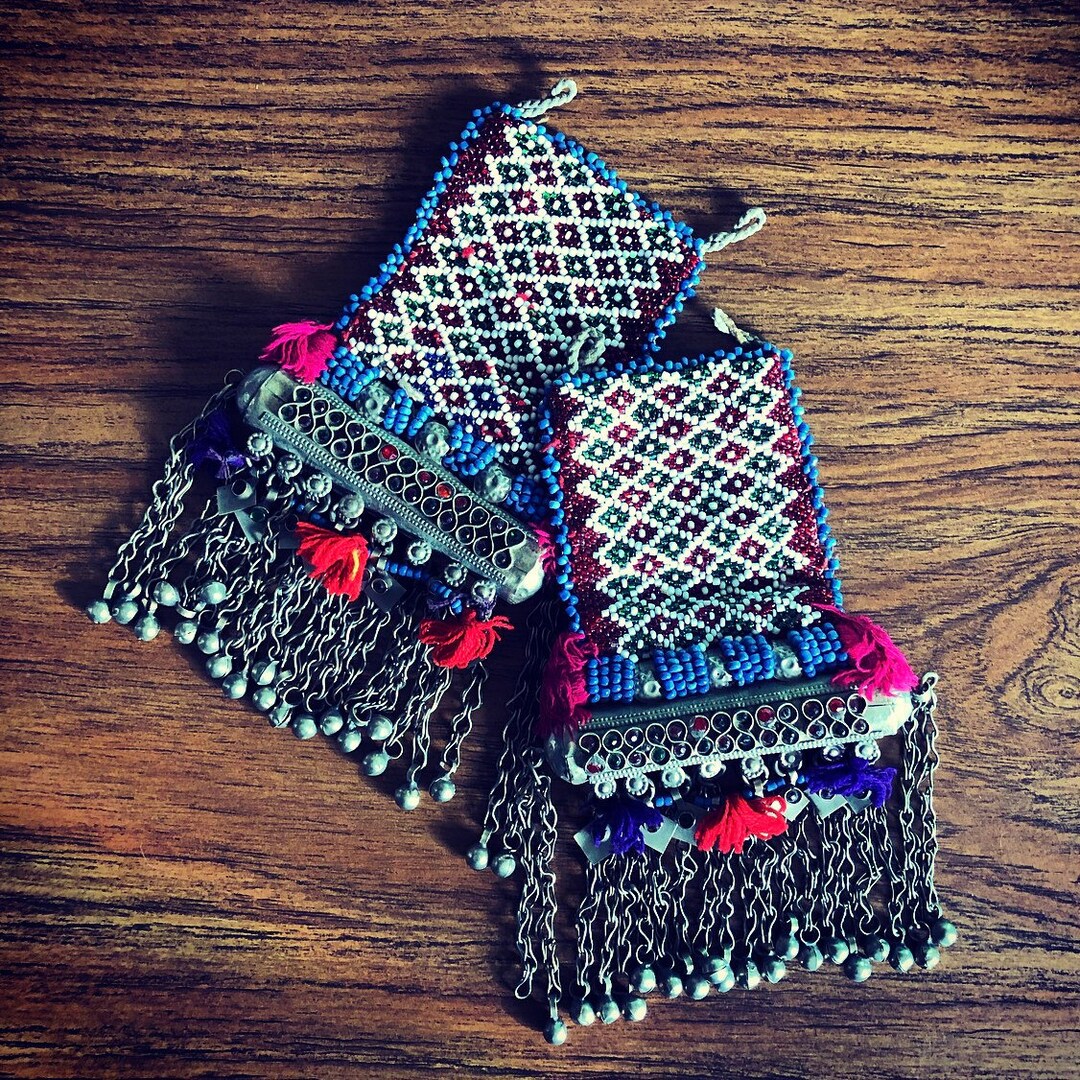 Pair of Kuchi Beaded Temporals. - Etsy