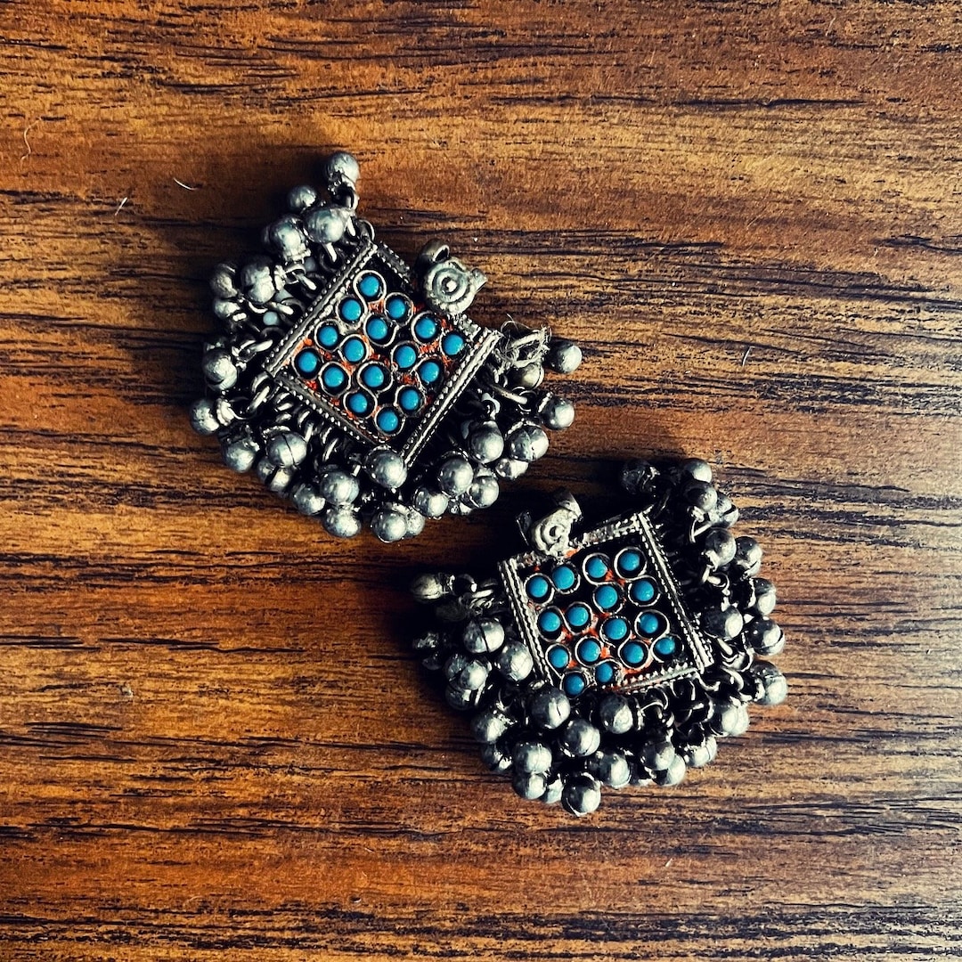 Pair of Small Kuchi Pendants With Turquoise. #5. - Etsy