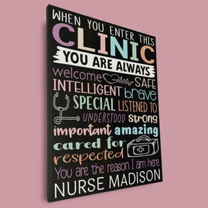 Personalized Clinic Canvas Sign: Medical Office Decor, Gift for Nurse ...