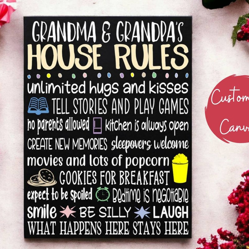 Grandparent House Rule Sign - Etsy