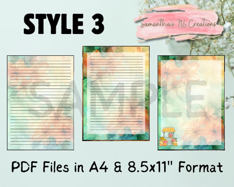 Spring Floral Stationery: Printable Letter Writing Paper (digital ...