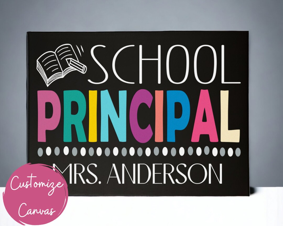 School Principal Office Wall Decor, Personalized Name Sign, Gift for ...