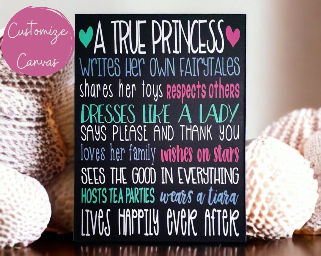 A True Princess Sign for Wall Princess Room Decor for Girls - Etsy UK