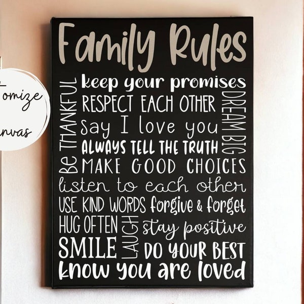 Family Rules Poster - Etsy