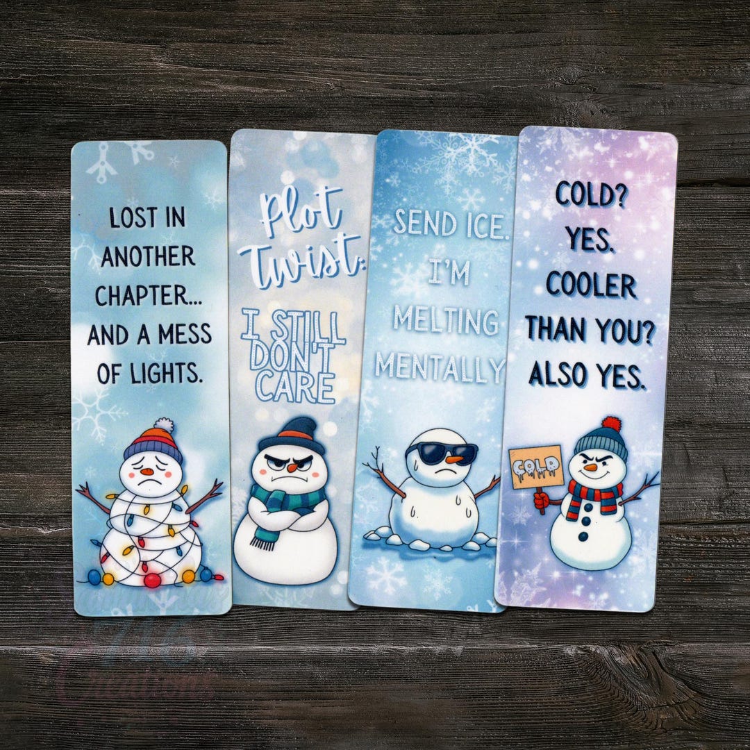 Funny Snowman Laminated Bookmark, Sarcastic Winter Reading Gift - Etsy