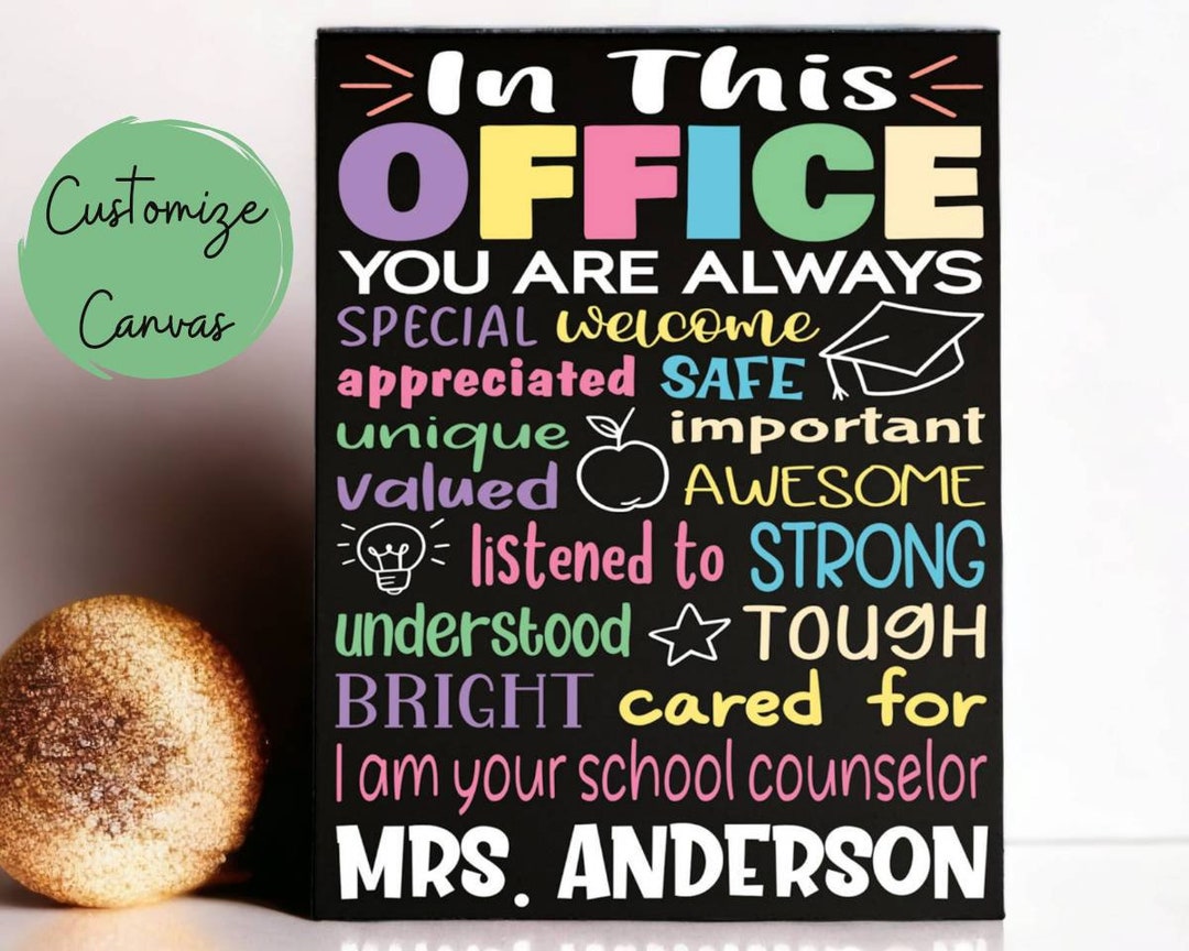 School Counselor Office Sign, Personalized Sign for Office, Gift for ...