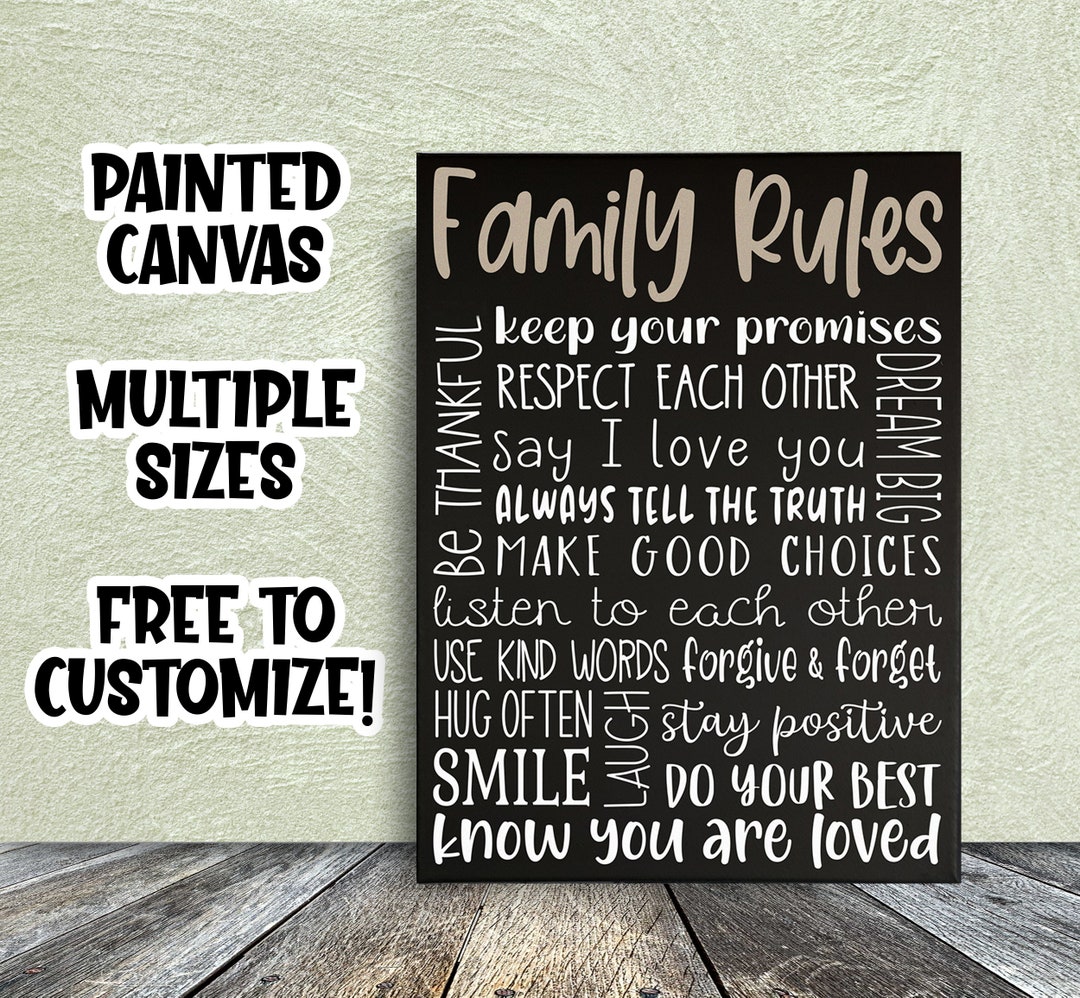 Personalized Family Rules Sign Custom House Rules Sign - Etsy