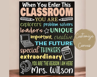 When You Enter This Classroom Sign Personalized Teacher Sign - Etsy