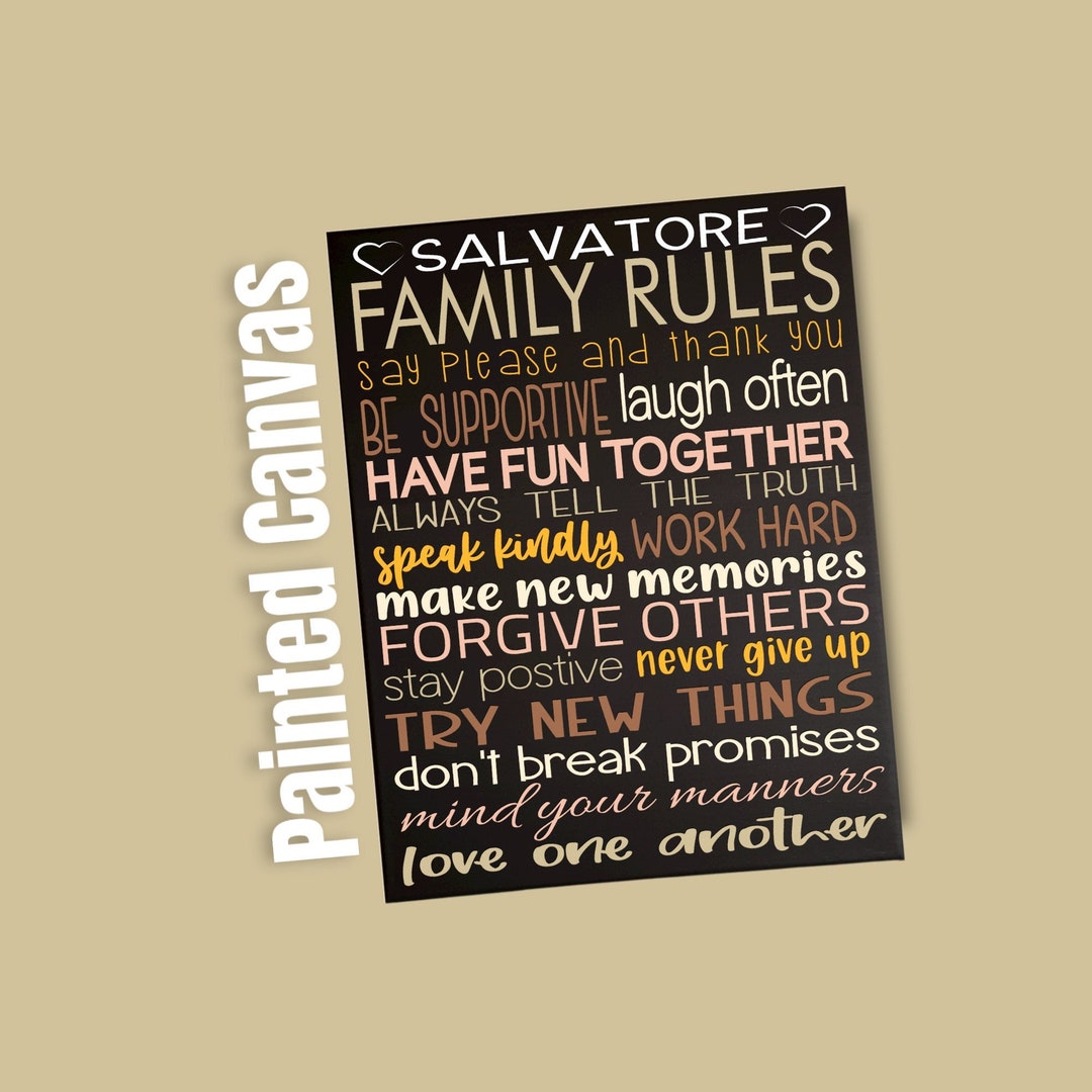 Family Rules Sign Custom Family Sign House Rules Gift for - Etsy