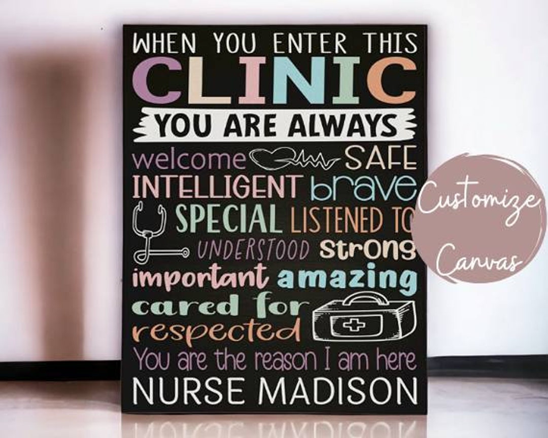 Personalized Clinic Canvas Sign: Medical Office Decor, Gift for Nurse ...