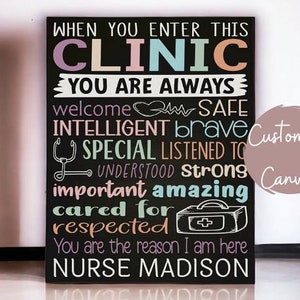 When You Enter This Clinic You Are, Health Office Sign, Personalized ...
