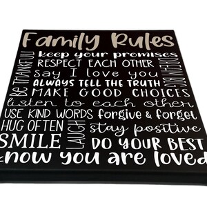 Personalized Family Rules Sign Custom House Rules Sign - Etsy