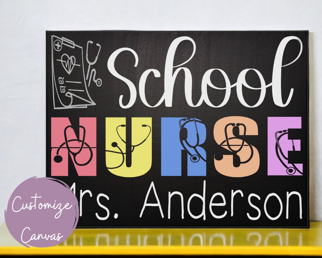 Personalized School Nurse Office Sign: Custom Canvas Decor - Etsy