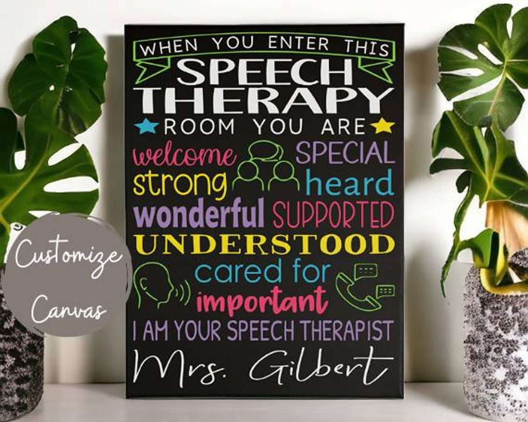 Speech Therapy Room Sign, Gift for Speech Therapist, Personalized ...
