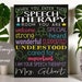 Speech Therapy Room Sign Gift for Speech Therapist - Etsy
