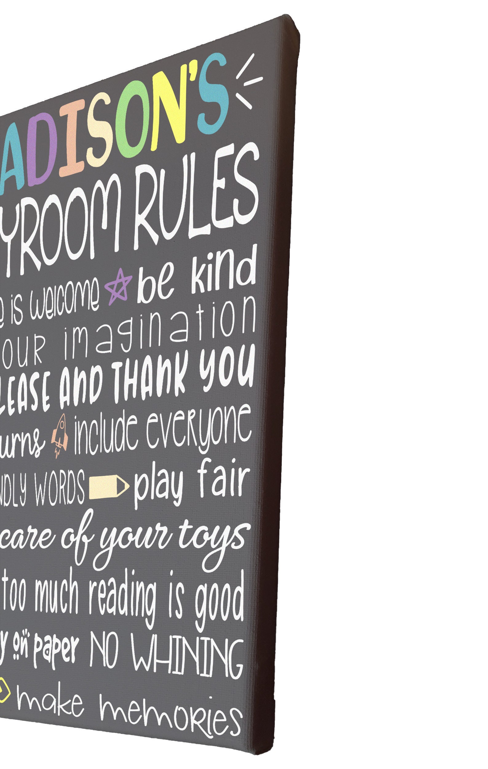 Kids Rules Sign for Wall Personalized Playroom Rules Sign for - Etsy