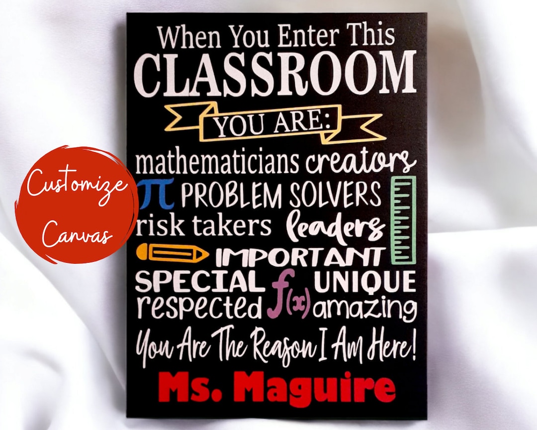 When You Enter This Classroom, Math Teacher Sign, Gift for Math Teacher ...