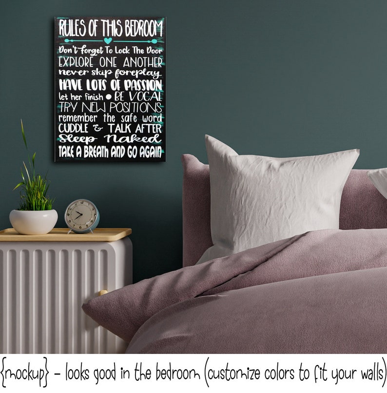 Sex Bedroom Decor Naughty Bedroom Signs Sex Rules Couples Etsy