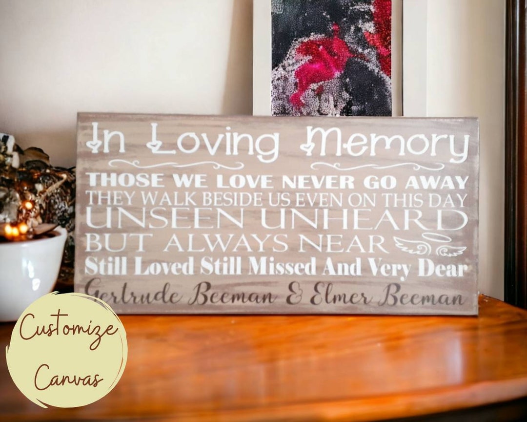In Loving Memory Sign, Memorial Poem, Personalized Memorial Gifts ...