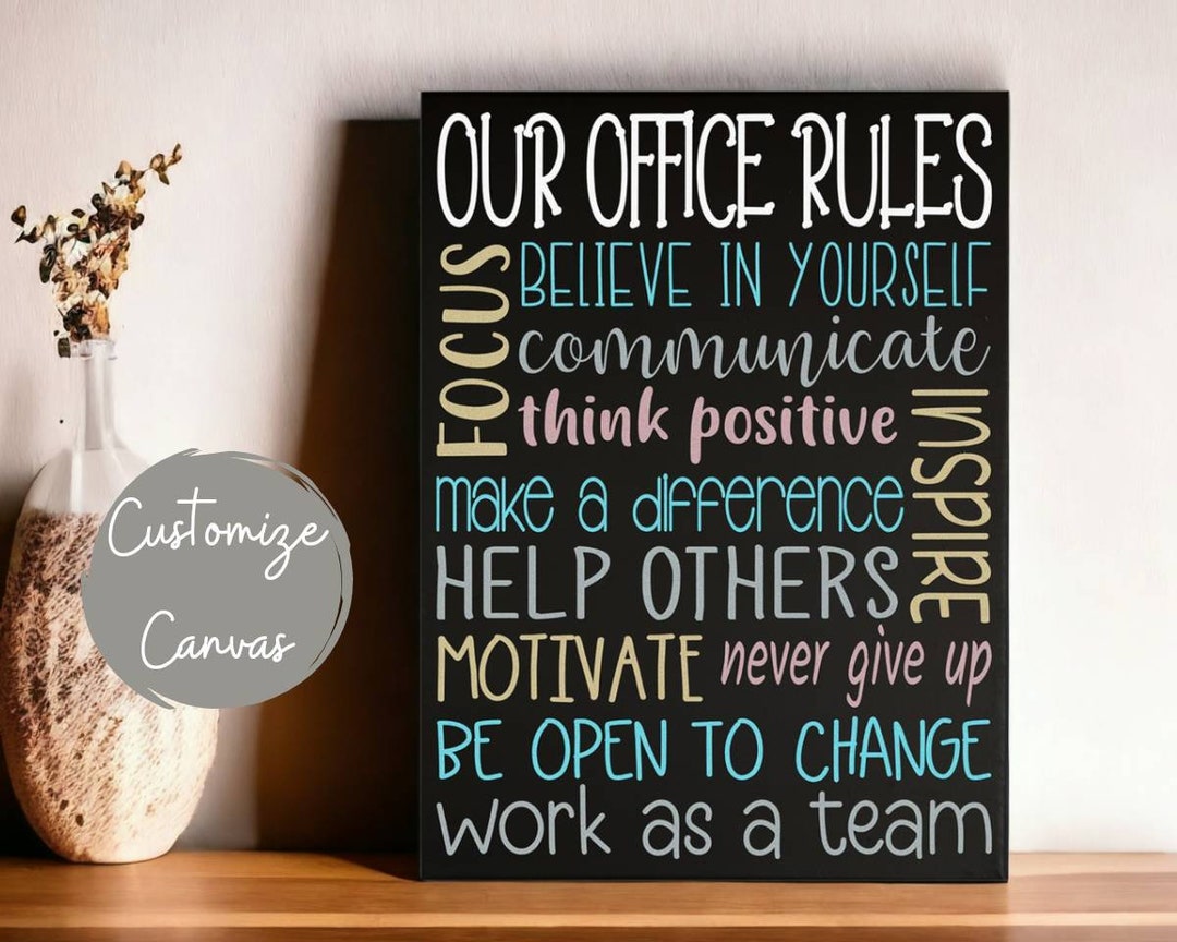 Office Rules Sign, Office Decor for Wall, HR Office, Human Resources ...
