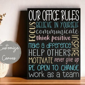 Office Rules Sign, Office Decor for Wall, HR Office, Human Resources ...
