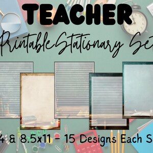 Printable Teacher Stationery: Lined Paper, Lesson Plan Designs (digital ...