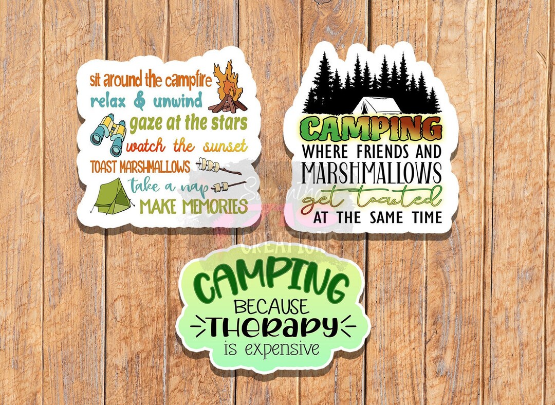 Funny Camping Stickers: Water Resistant Laptop Decals - Etsy