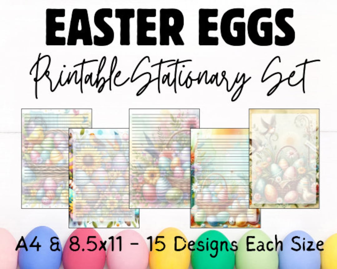 Easter Egg Stationary, Printable Paper, Spring Paper, Easter ...