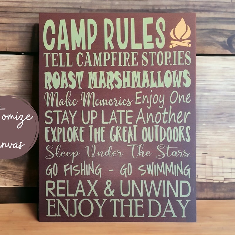 Camping Rules - Etsy