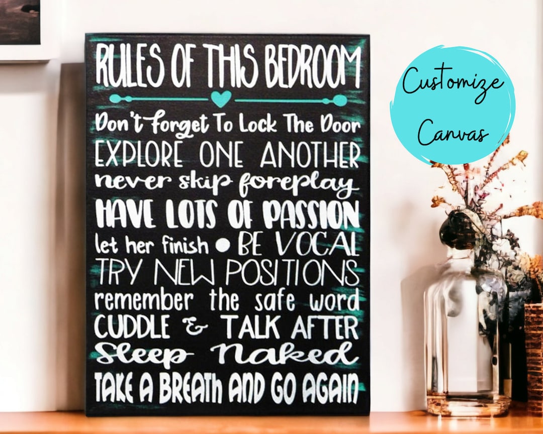 Sex Bedroom Decor, Naughty Bedroom Signs, Sex Rules, Couples Bedroom ...