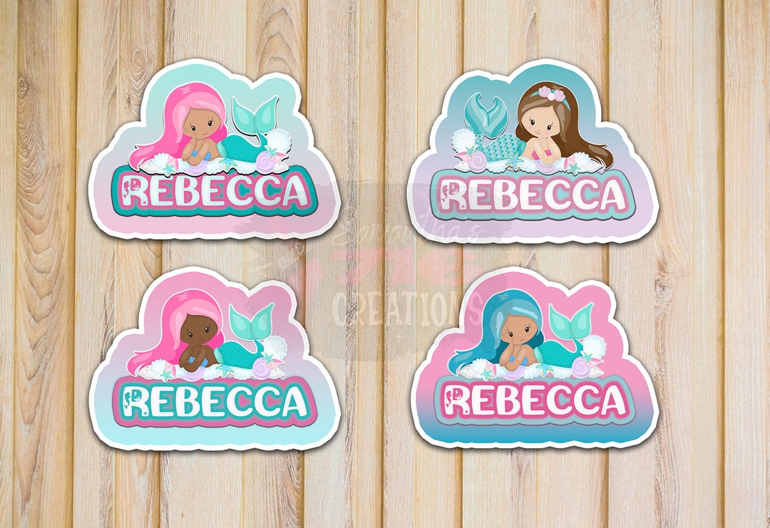 Personalized Mermaid Name Sticker: Water Resistant Vinyl Decal - Etsy