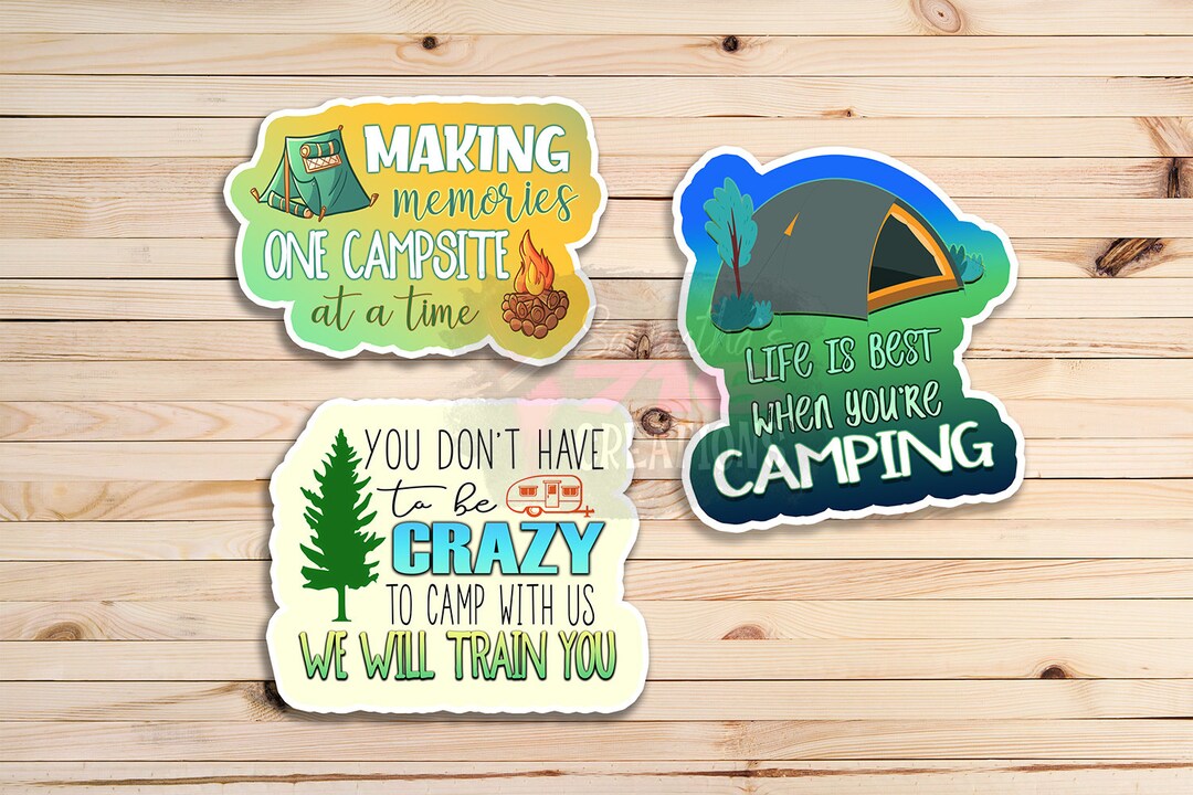 Funny Camping Stickers: Water Bottle, Laptop Decals - Etsy