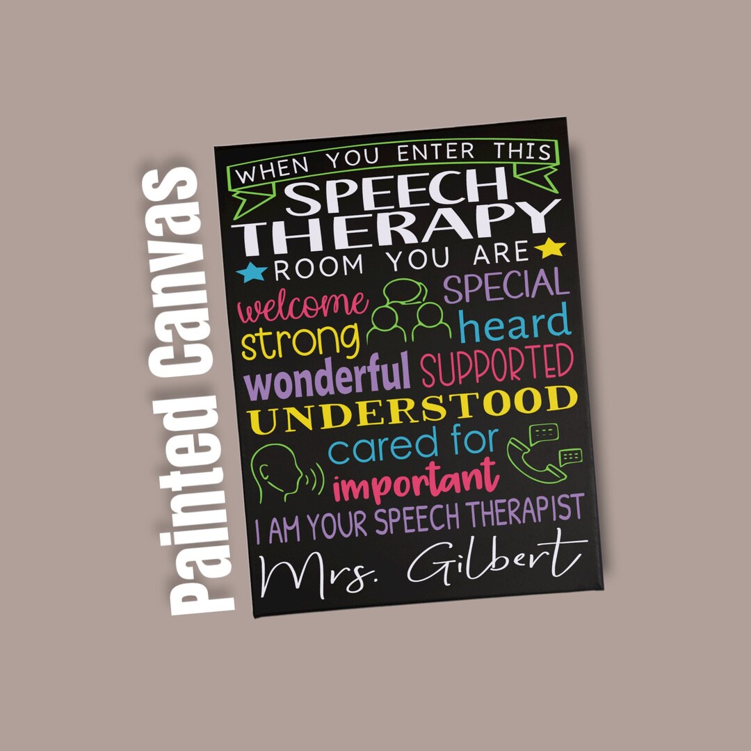 Speech Therapy Room Sign Gift for Speech Therapist - Etsy
