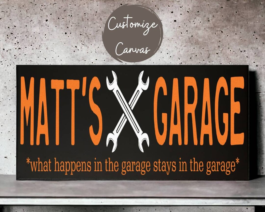 Garage Name Sign, Personalized Sign for Garage, Birthday Gift for ...