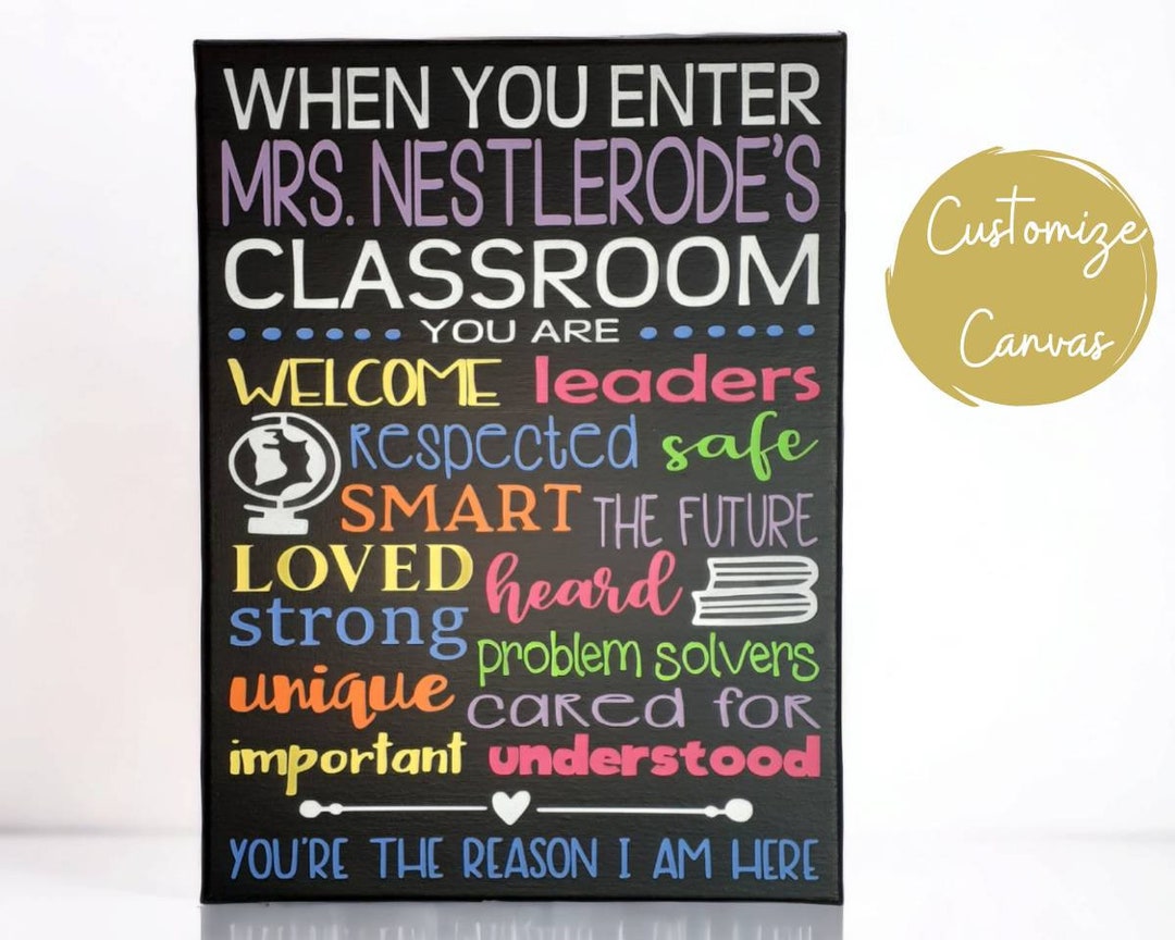 When You Enter This Classroom, Personalized Teacher Gift, Welcome ...