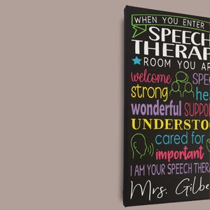 Speech Therapy Room Sign, Gift for Speech Therapist, Personalized ...