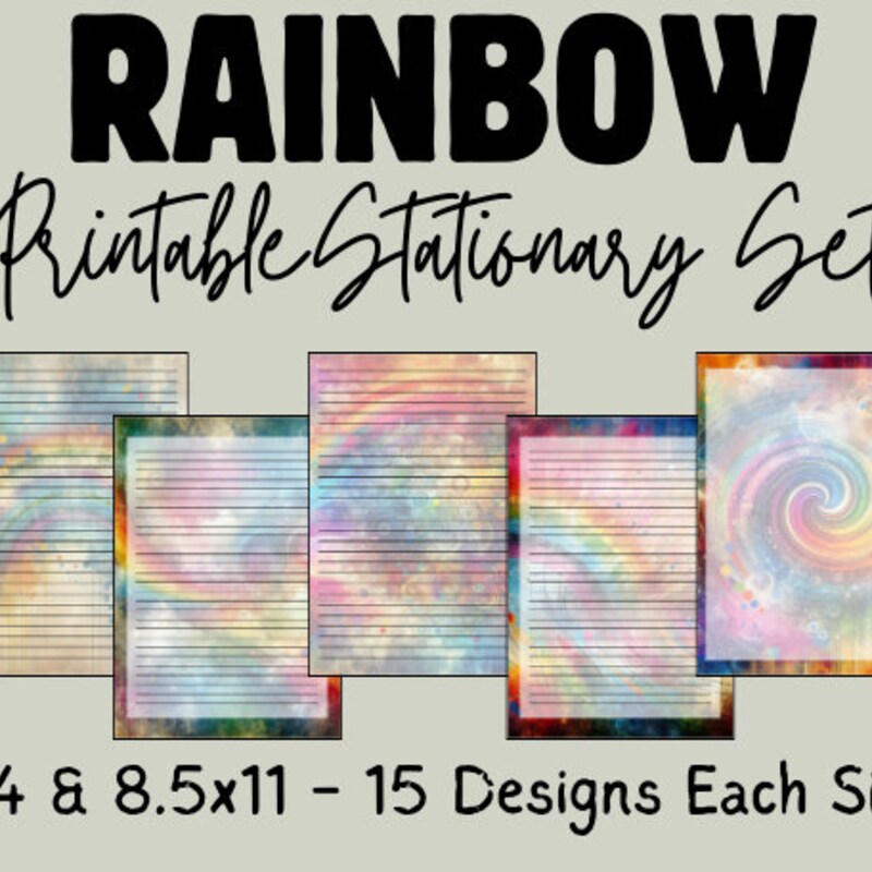 Rainbow Stationary - Etsy