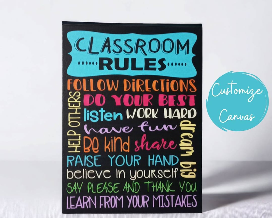 Classroom Rules Sign, Elementary Classroom Decor, Middle School, Gift ...